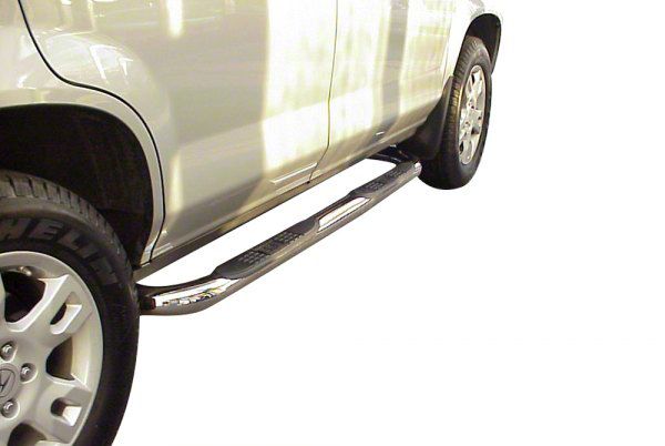 Titan 3-Inch Round Side Step Bars; Stainless Steel (04-15 Titan Crew ...