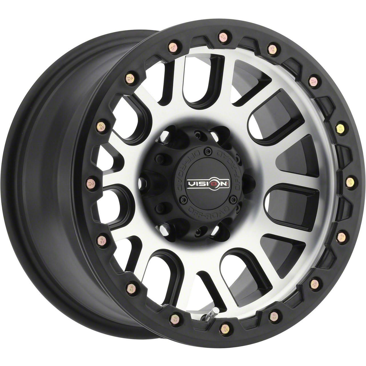Vision Off-Road Jeep Wrangler Nemesis Matte Black Machined Wheel; 17x9 ...