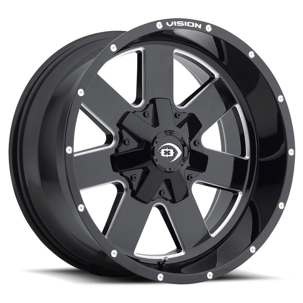 Vision Off-Road Titan Arc Gloss Black Milled 6-Lug Wheel; 18x9; 12mm ...