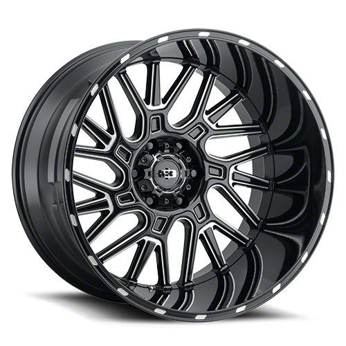 Vision Off-Road Tacoma Brawl Gloss Black Milled 6-Lug Wheel; 22x12 ...