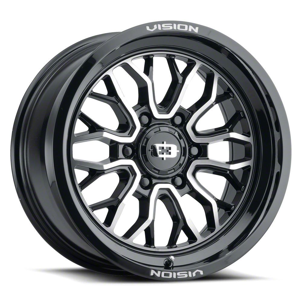Vision Off-Road Toyota 4-Runner Riot Gloss Black Machined 6-Lug Wheel ...