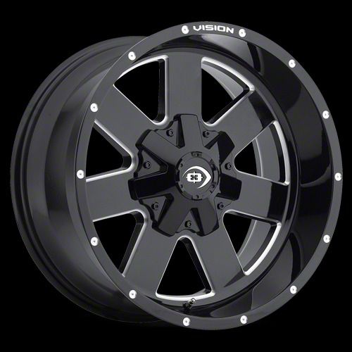 Vision Off-Road Bronco Arc Gloss Black Milled Spoke 6-Lug Wheel; 18x9 ...