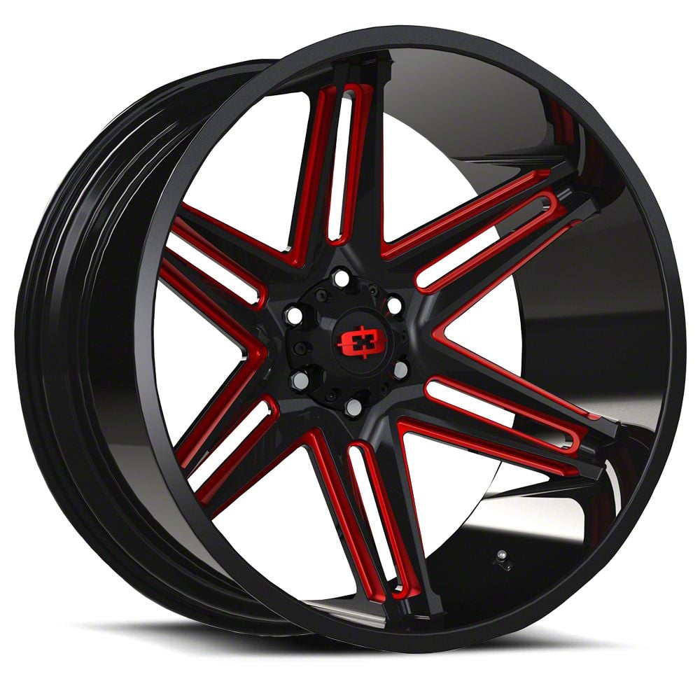 Vision Off-Road Bronco Razor Gloss Black Milled Spoke with Red Tint 6 ...