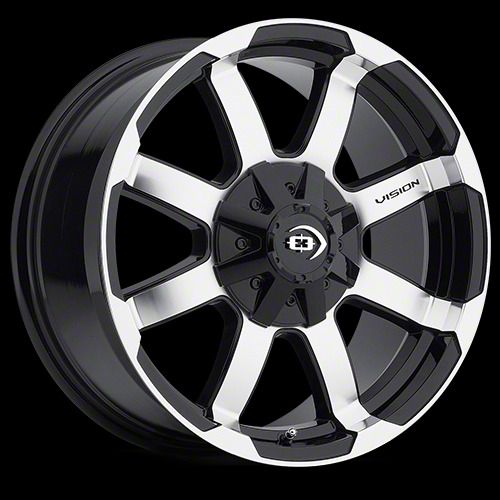 Vision Off-Road Bronco Valor Gloss Black Machined Face 6-Lug Wheel ...