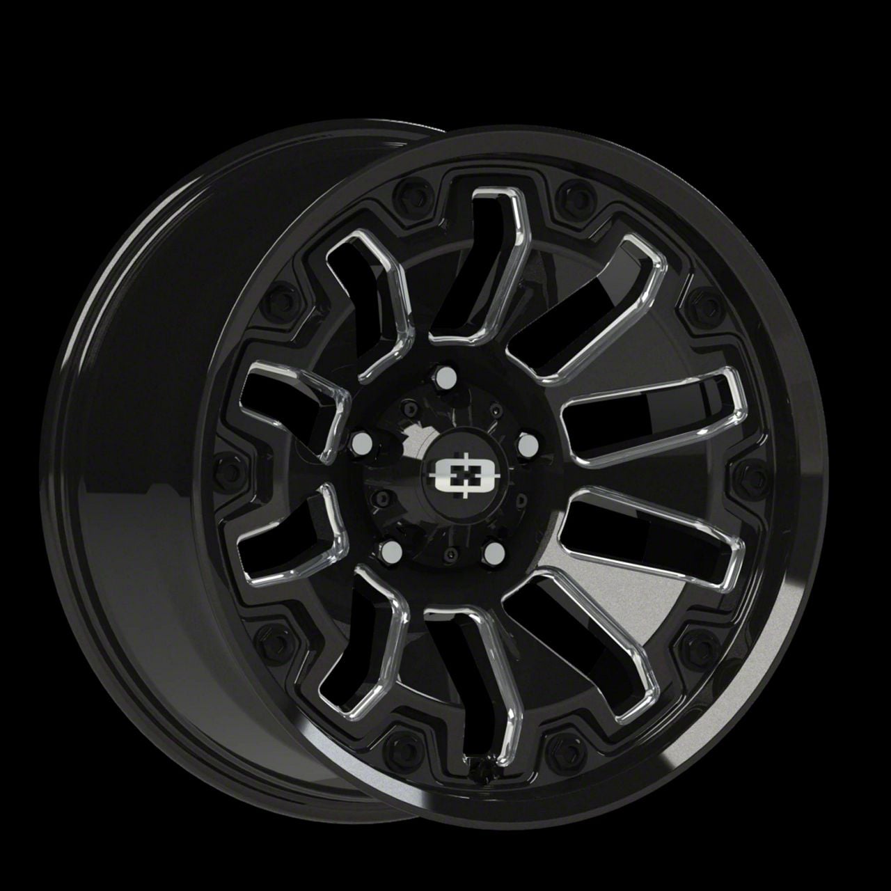Vision Wheel Jeep Gladiator Armor Gloss Black Milled Spoke Wheel; 18x9 ...
