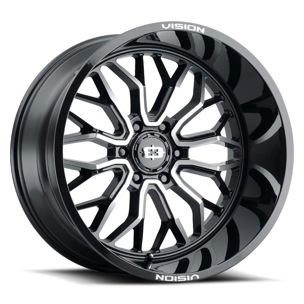 Vision Wheel Jeep Grand Cherokee Riot Gloss Black Machined Wheel; 22x12 ...
