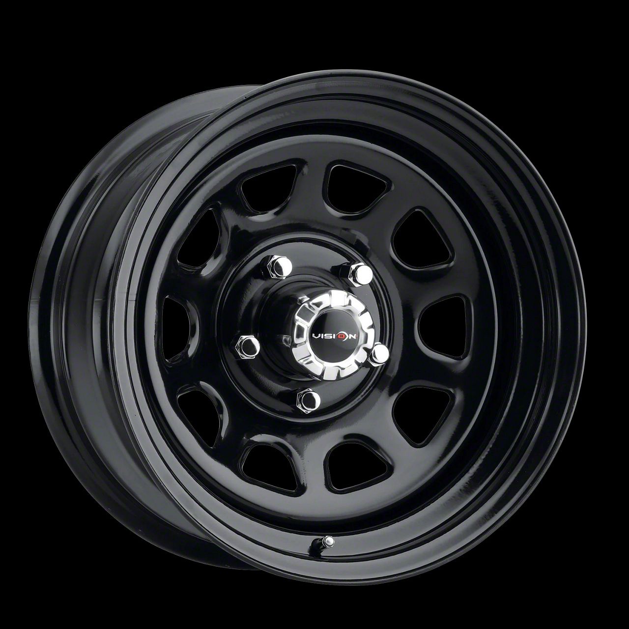 Vision Steel Jeep Wrangler D Window Gloss Black Wheel; 16x8; -12mm ...