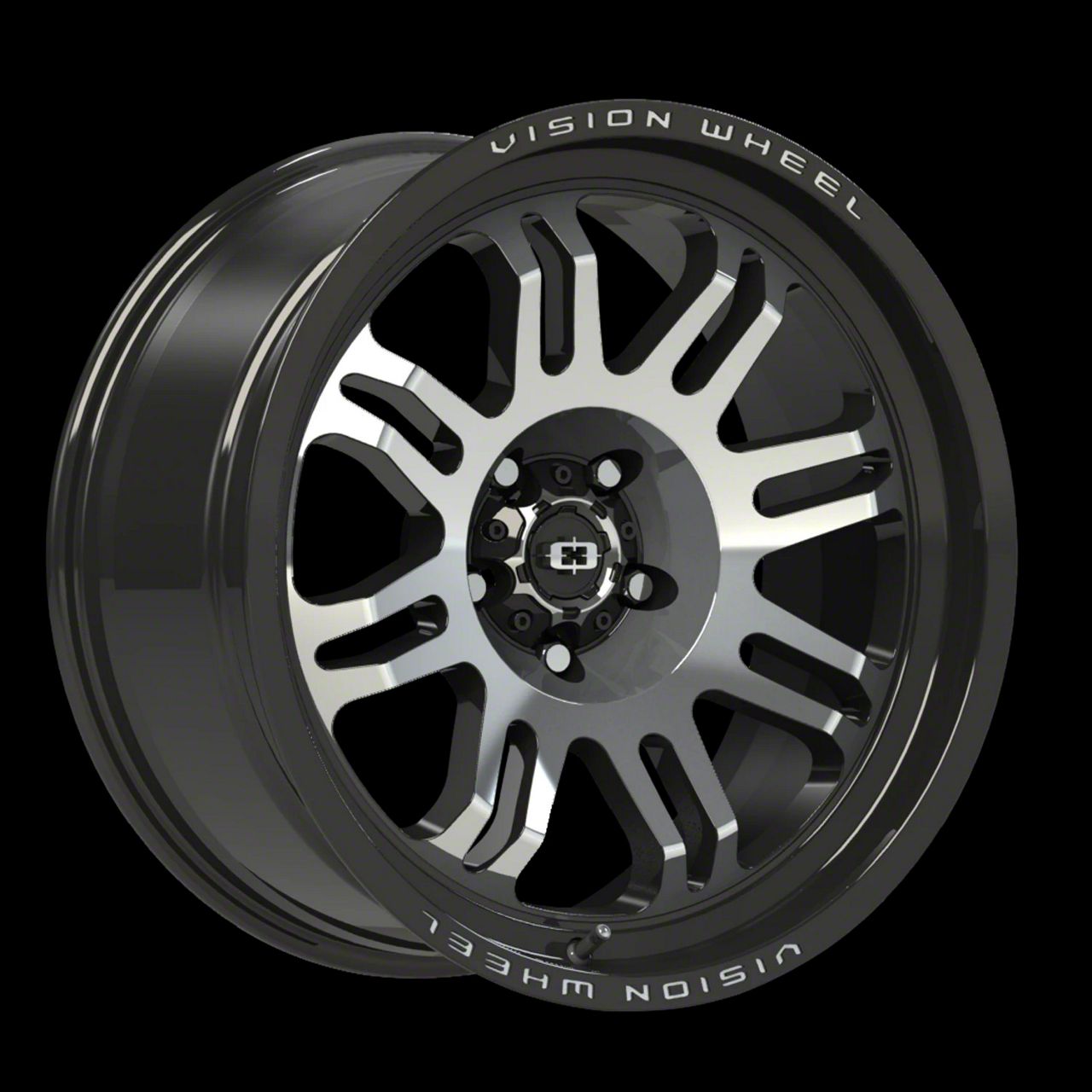 Vision Wheel Jeep Wrangler Inferno Gloss Black Machined Face Wheel; 17x9.5; -18mm Offset 409 ...