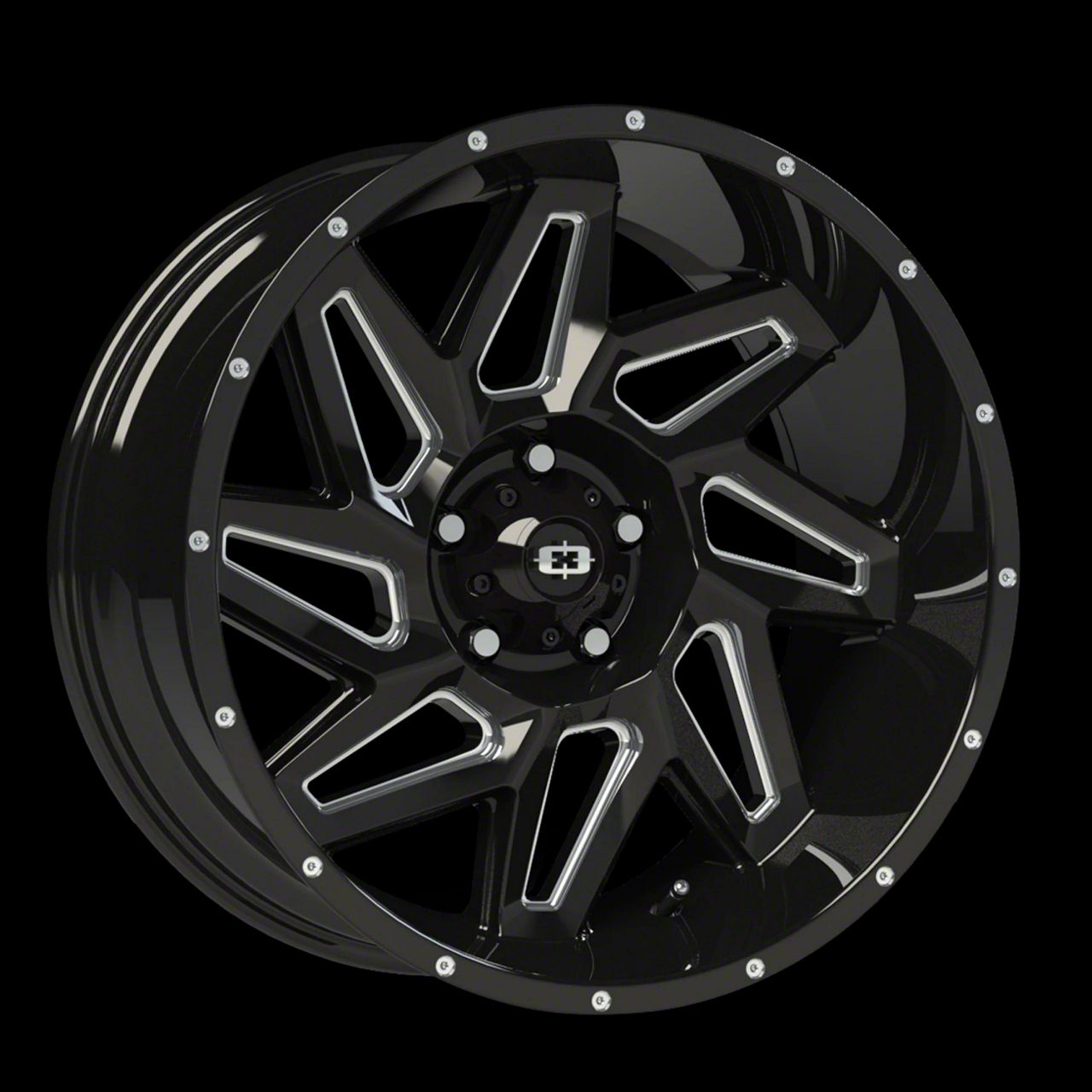 Vision Off-Road Jeep Wrangler Spyder Gloss Black Milled Spoke Wheel ...