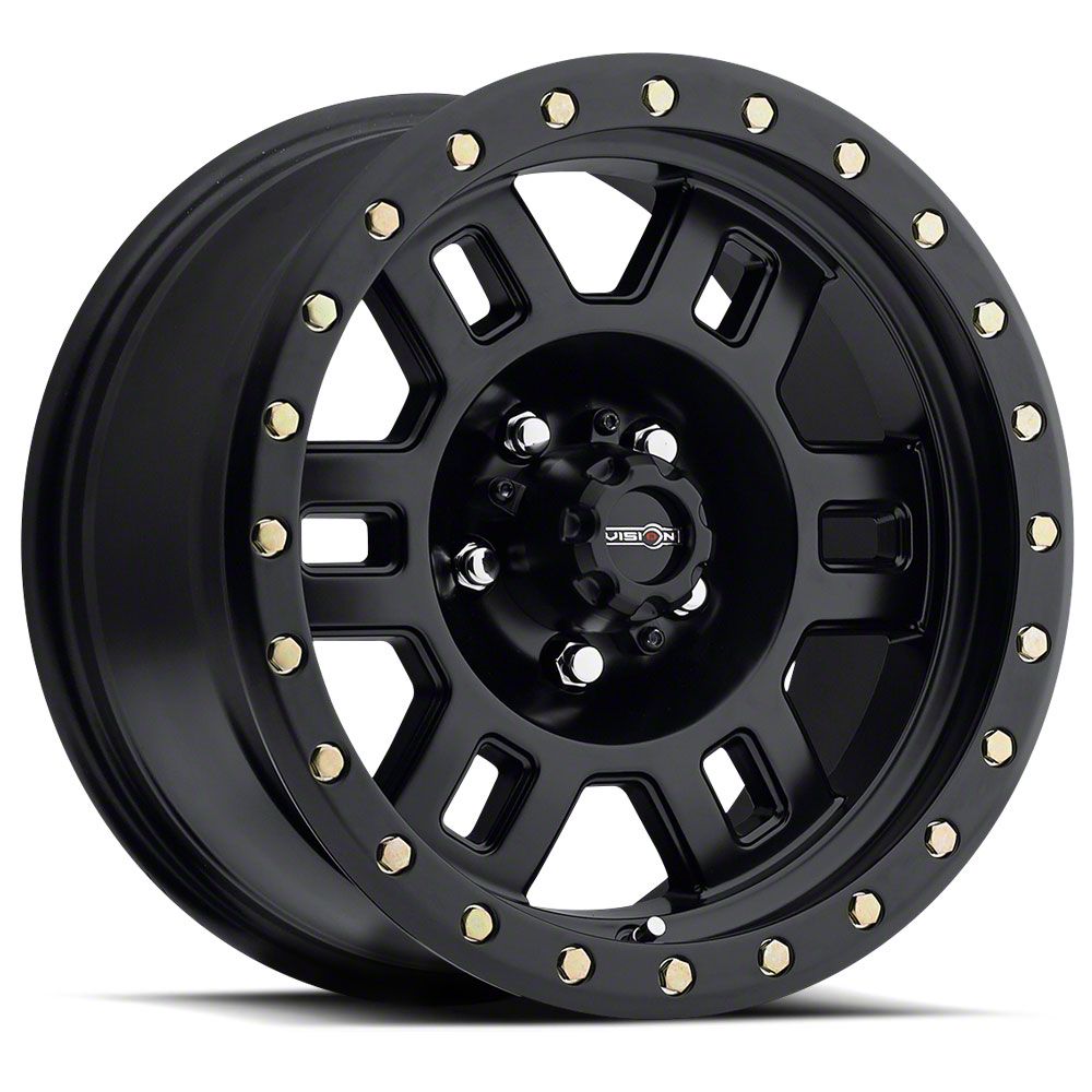 Vision Off-Road Jeep Wrangler Manx Matte Black Wheel; 15x8; -19mm ...
