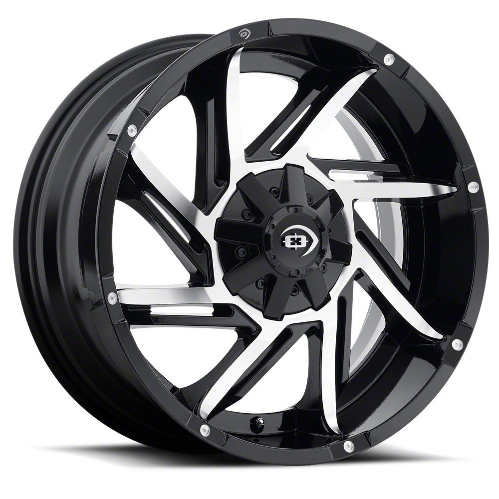 Vision Off-Road Titan Prowler Gloss Black Machined Face 6-Lug Wheel ...