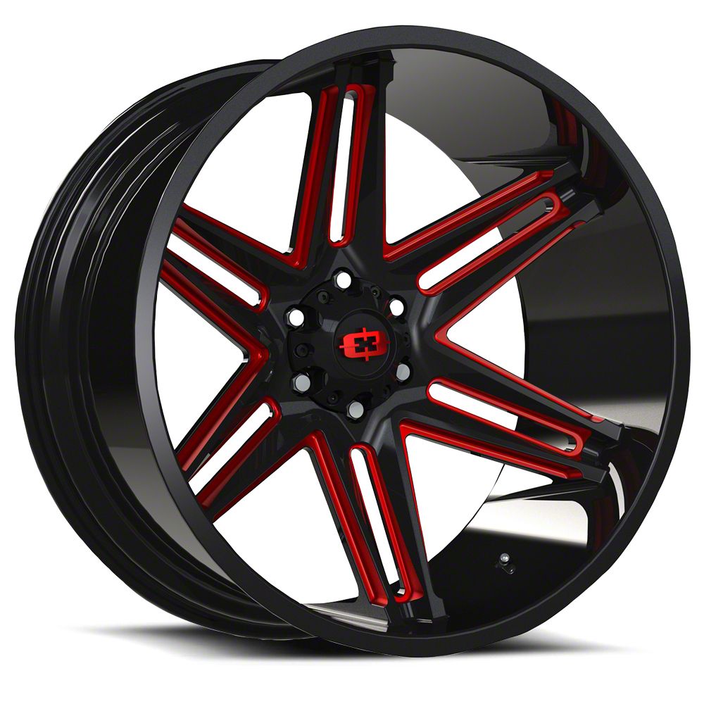 Vision Off-Road Titan Razor Gloss Black Milled Spoke with Red Tint 6 ...