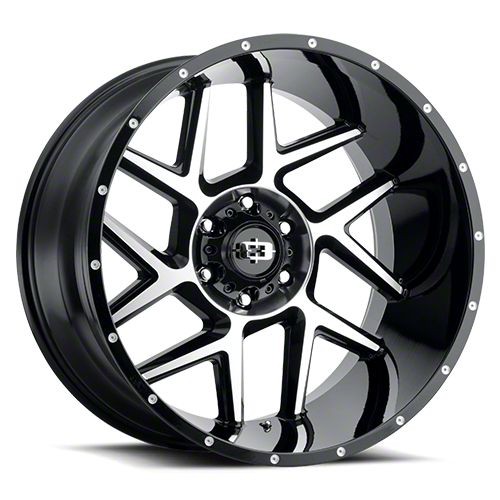 Vision Off-Road Titan Sliver Gloss Black Machined 6-Lug Wheel; 22x12 ...
