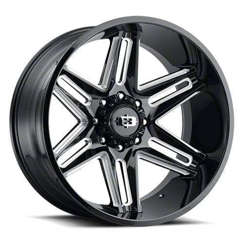 Vision Off-Road Tundra Razor Gloss Black Milled 6-Lug Wheel; 24x12 ...