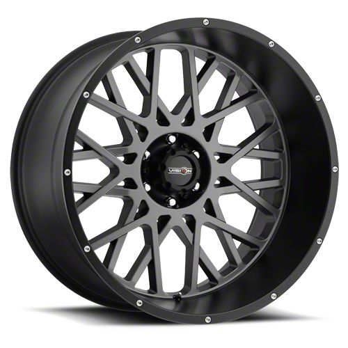 Vision Off-Road Tundra Rocker Anthracite with Satin Black Lip 6-Lug ...