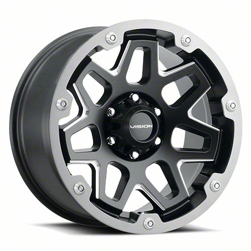 Vision Off-Road Tacoma 416 Se7en Satin Black Milled 6-Lug Wheel; 17x9 ...