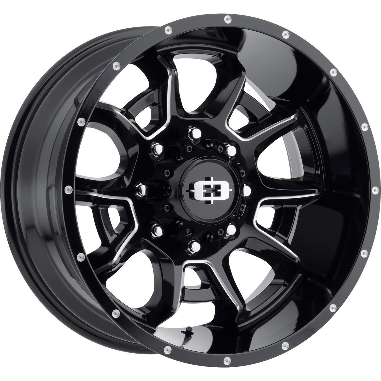 Vision Off-Road Tundra 415 Bomb Gloss Black Milled 5-Lug Wheel; 20x12 ...