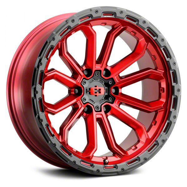 Vision Off-Road Bronco Korupt Gloss Red with Gloss Black Lip 6-Lug ...