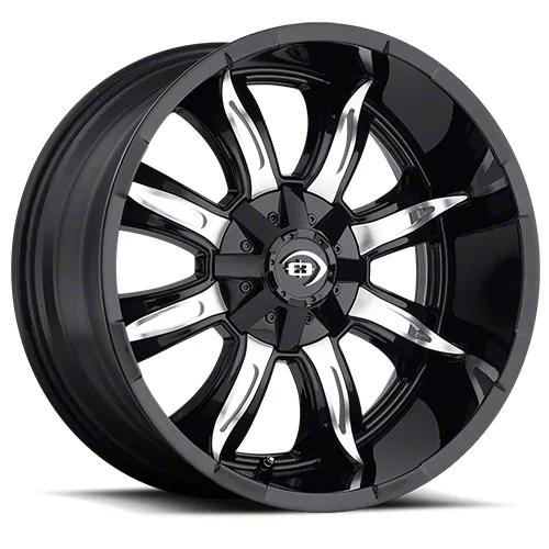 Vision Off-Road Titan Manic Gloss Black Machined Face 6-Lug Wheel; 18x9 ...
