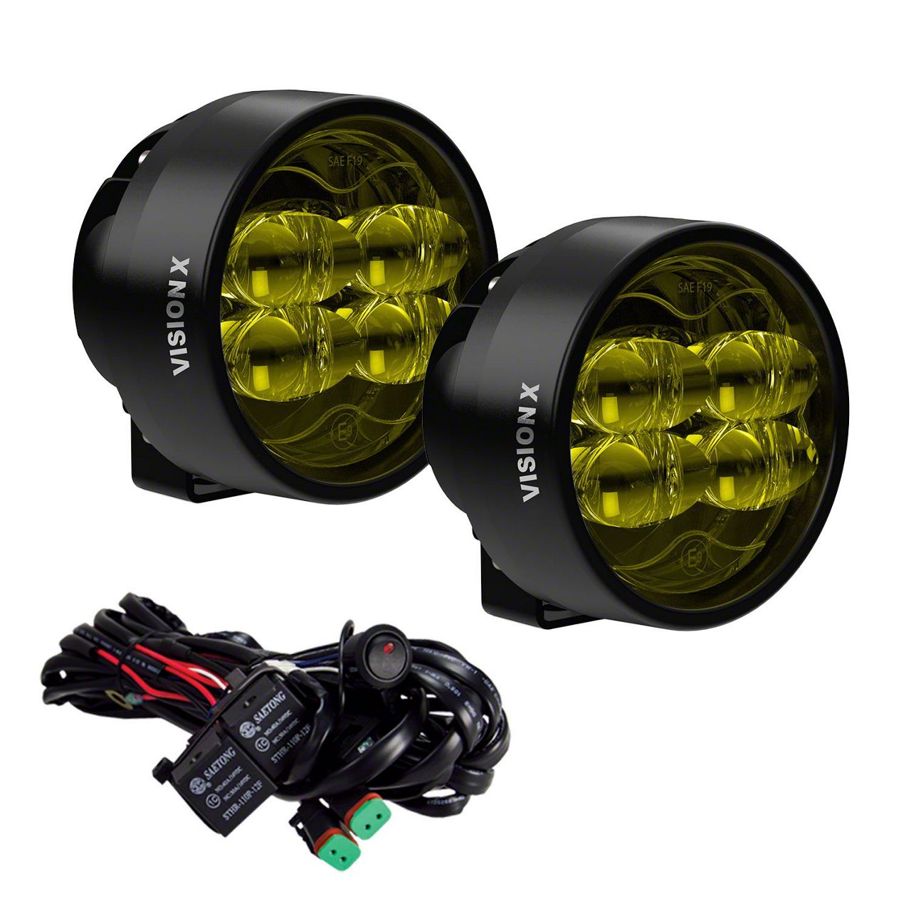 Vision X Jeep Gladiator CR-14 LED Selective Yellow Combo Driving Light ...