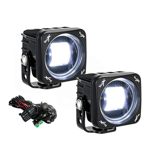 Vision X Jeep Wrangler 3-Inch Multi-LED Square CG2 Light Cannon Fog ...