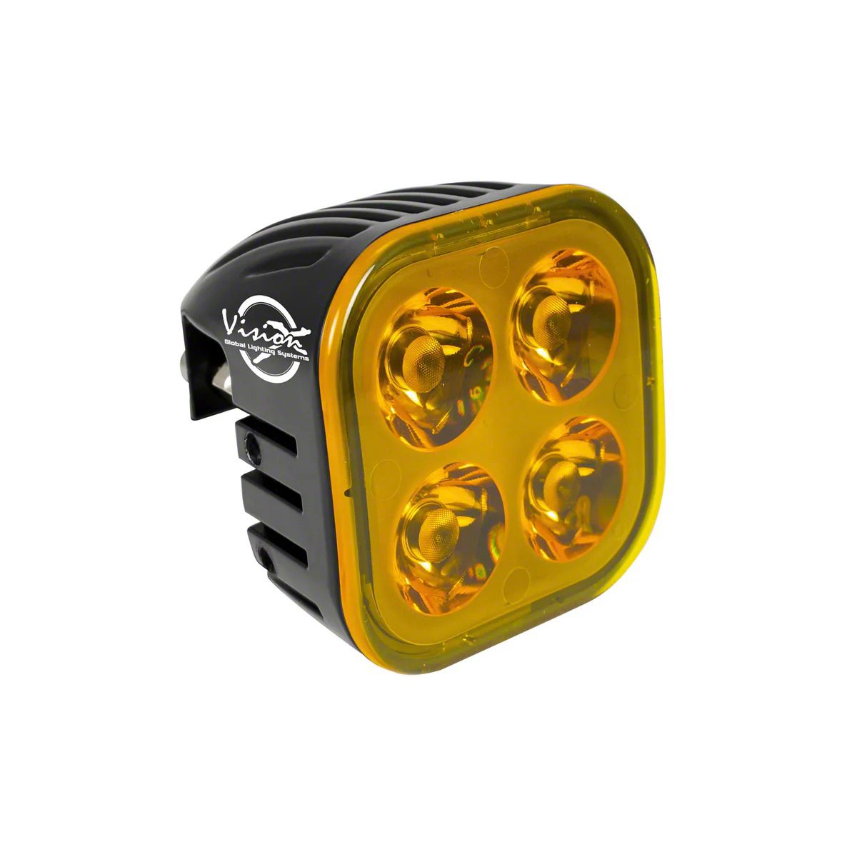 Vision X Jeep Wrangler Unite Series LED Module Pod; Blackout Amber; Flood Beam VXU-SB440AL ...