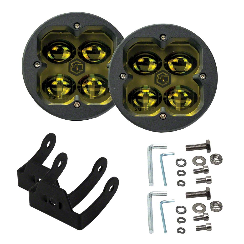 Vivid Lumen Industries Jeep Wrangler FNG 20W 3-Inch Round LED Yellow ...
