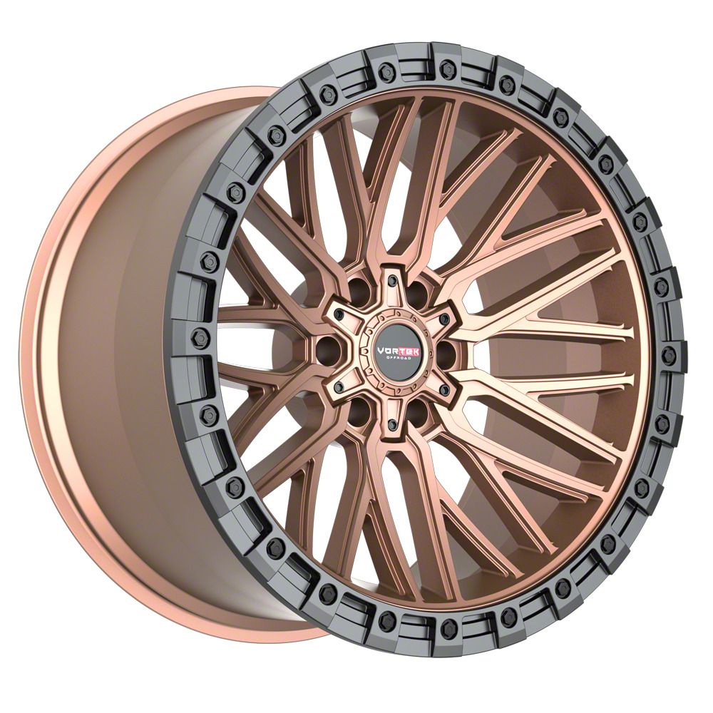 Vortek Off-Road Bronco VRT-608 Matte Bronze with Black Bead Ring 6-Lug ...