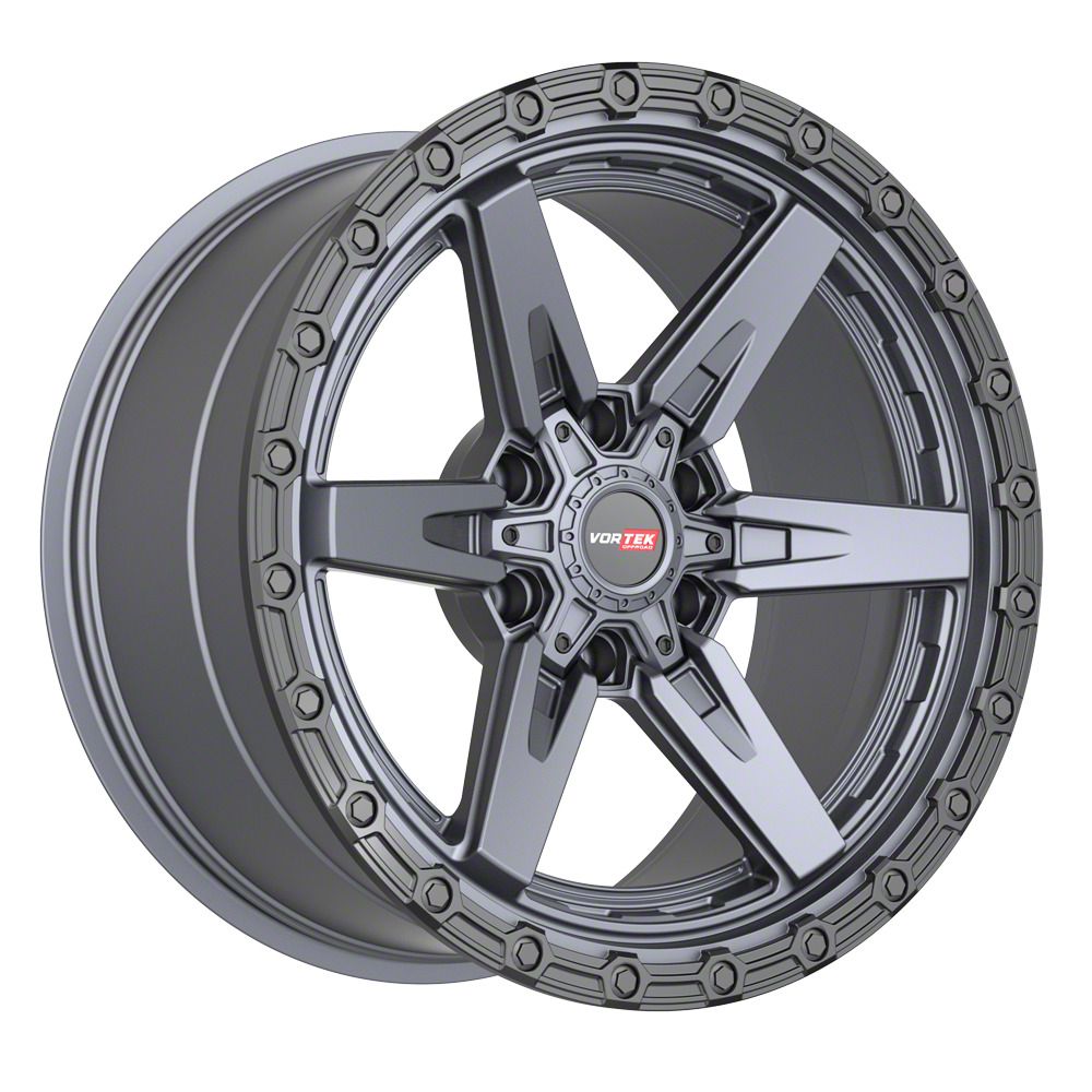 Vortek Off-Road Titan VRT-602 Matte Titanium with Black Bead Ring 6-Lug ...