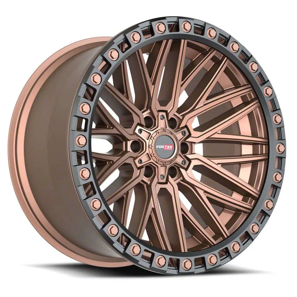 Vortek Off-Road Titan VRT-608 Matte Bronze with Black Bead Ring 6-Lug ...