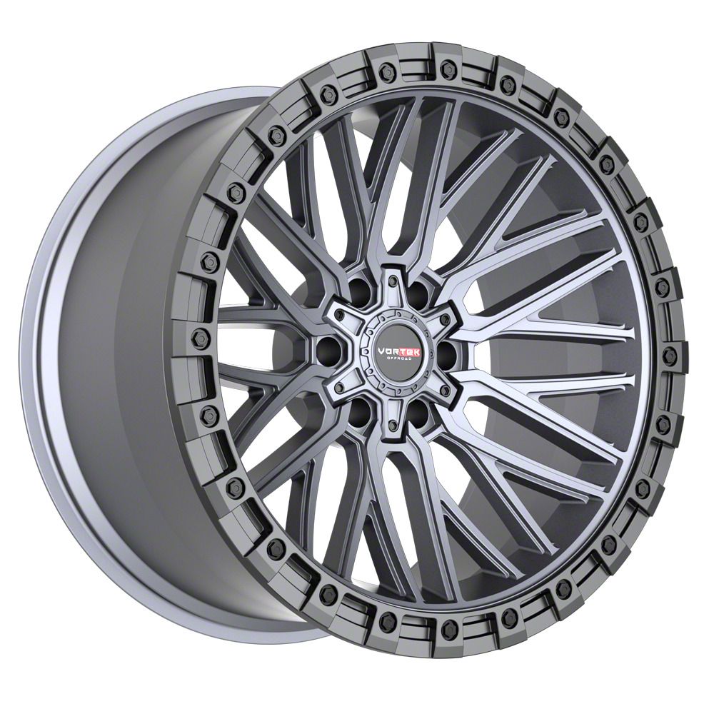 Vortek Off-Road Titan VRT-608 Matte Titanium with Black Bead Ring 6-Lug ...