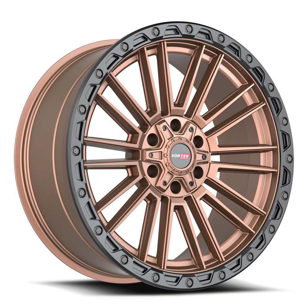 Vortek Off-Road Tundra VRT-604 Matte Bronze with Black Bead Ring 6-Lug ...