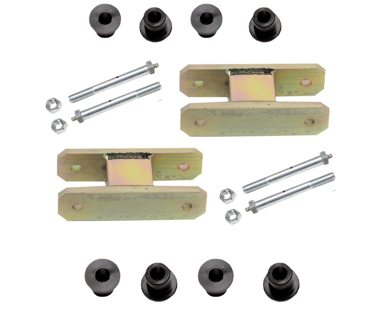 Jeep Wrangler 1/2-Inch Lift Heavy Duty Greaseable Shackle Kit; Gold ...