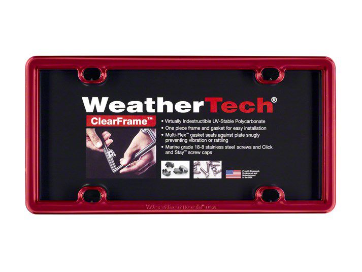 Weathertech Jeep Wrangler ClearFrame License Plate Frame; Red 8ALPCF1 ...