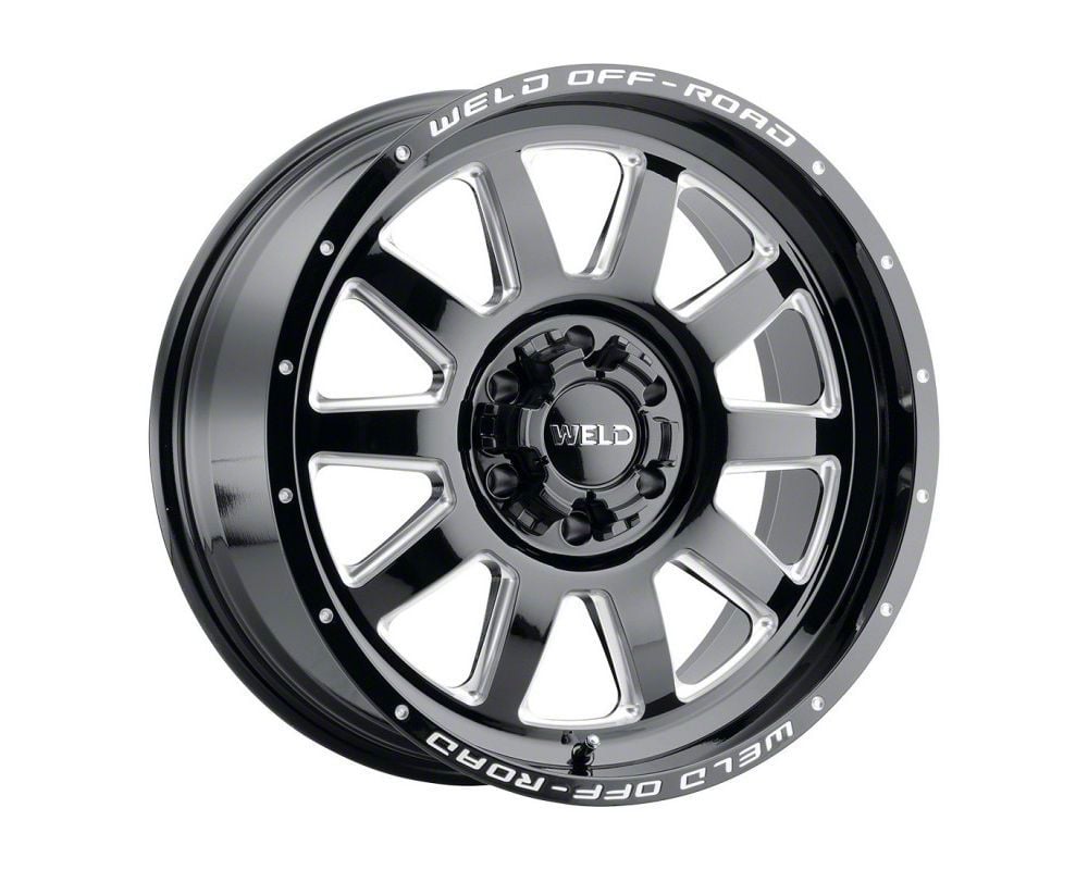 Weld Off-Road Titan Stealth Gloss Black Milled 6-Lug Wheel; 18x9; 0mm ...