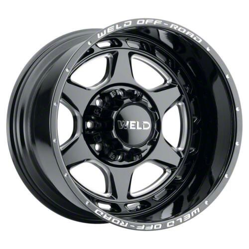 Weld Off-Road Bronco Aragon Gloss Black Milled 6-Lug Wheel; 20x9; 0mm ...