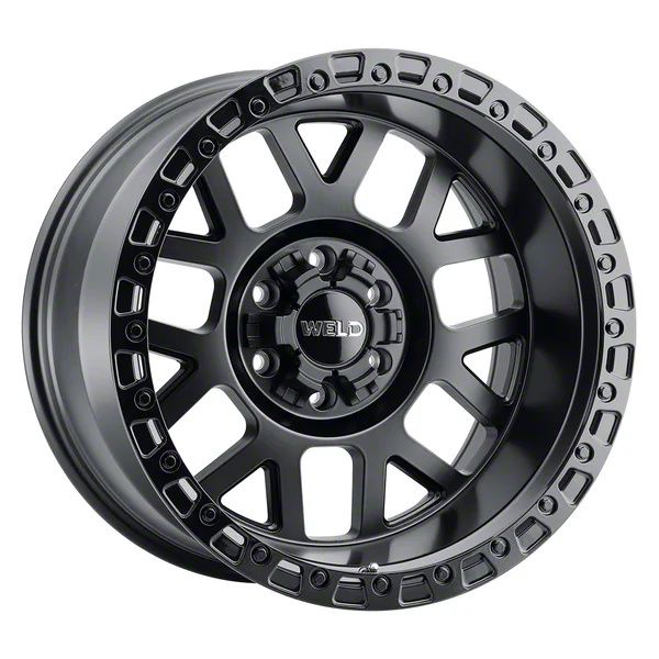 Weld Off-Road Titan XD Cinch Satin Black with Gloss Black Ring 6-Lug ...