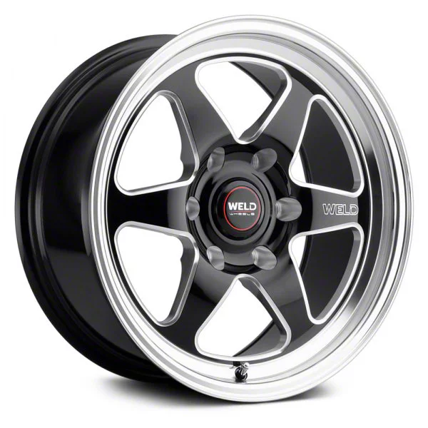 Weld Racing Bronco Ventura 6 Drag Gloss Black Milled 6-Lug Wheel; 17x7 ...