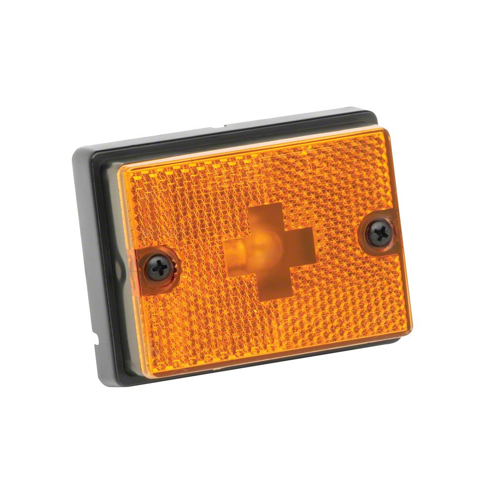 Jeep Gladiator Side Marker; Amber; With Reflex Lens; With Black Stud ...