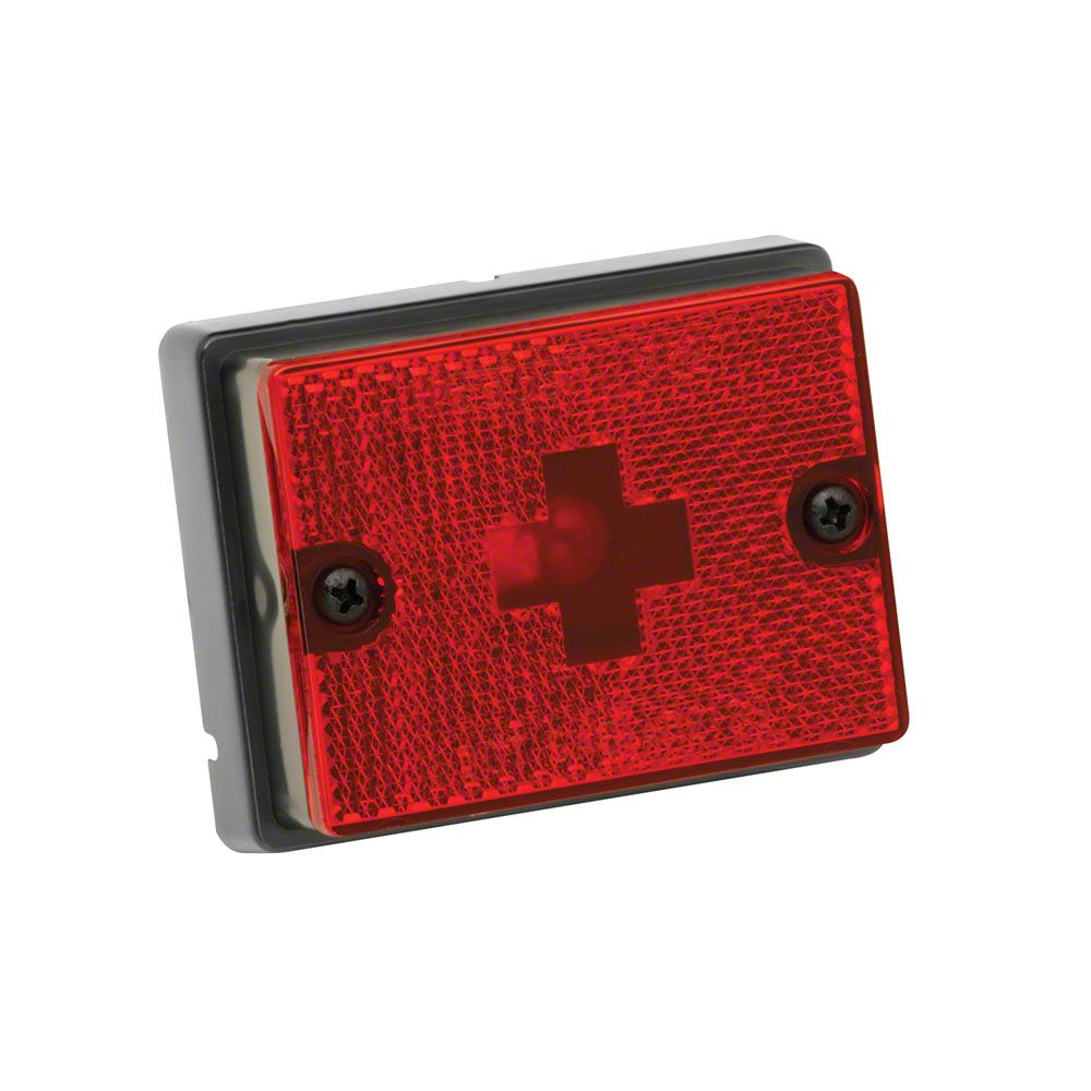 Jeep Gladiator Side Marker; Red; With Reflex Lens; With Black Stud ...
