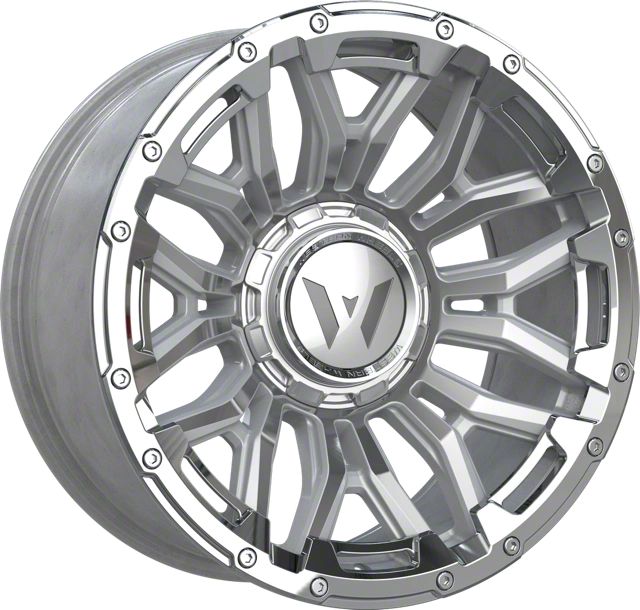 Western Wheels Titan DR74 Silver Machined Face Chrome Insert Beadlock ...
