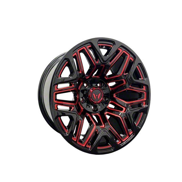 Western Wheels Tundra TUNDRA Gloss Black with Red Milling 5-Lug Wheel ...