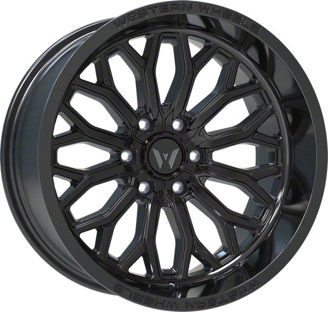 Western Wheels Bronco IR08 Gloss Black Milling Spokes 6-Lug Wheel ...