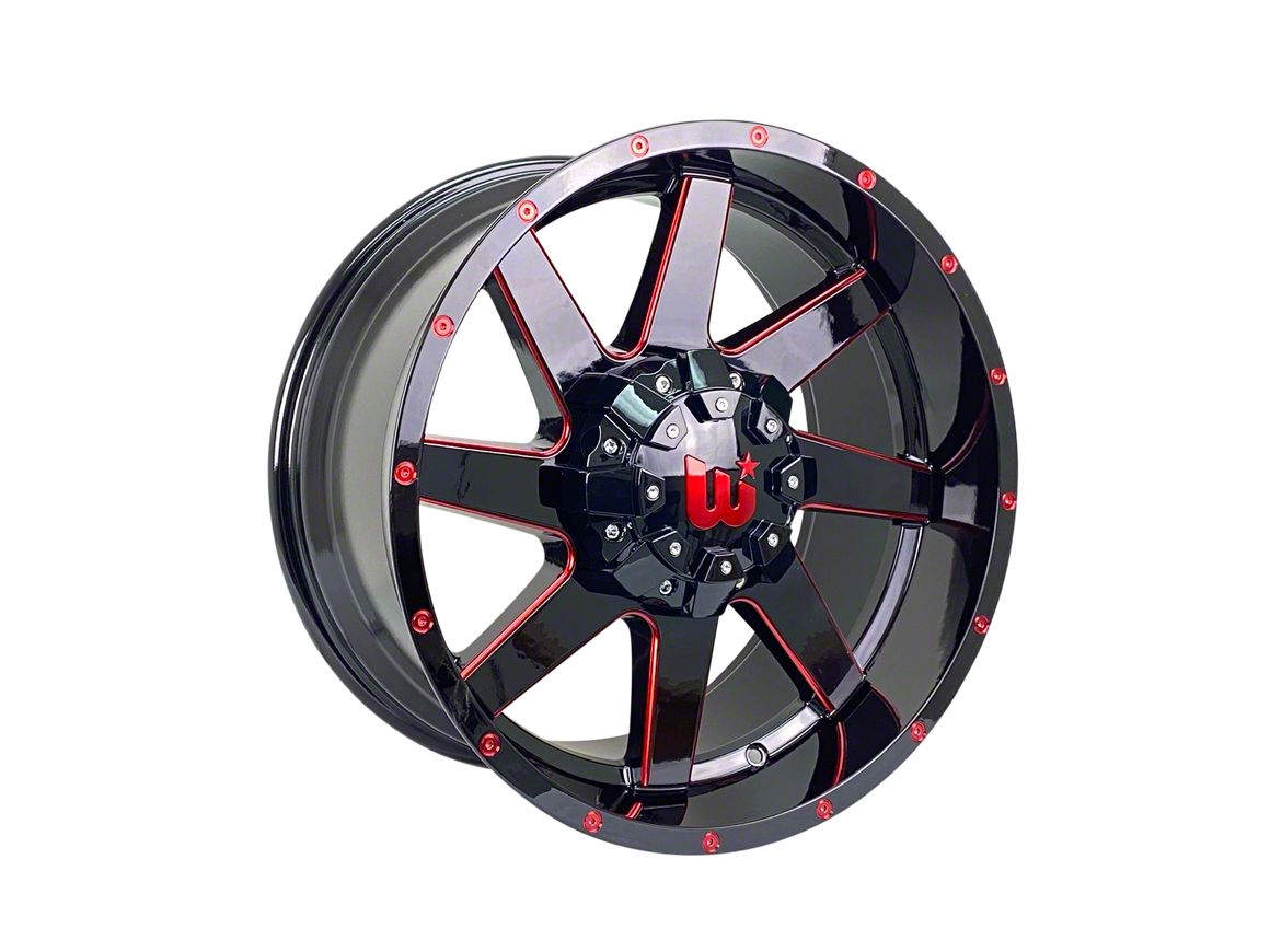 Western Wheels Toyota 4-Runner HUNTER Gloss Black with Red Milling ...