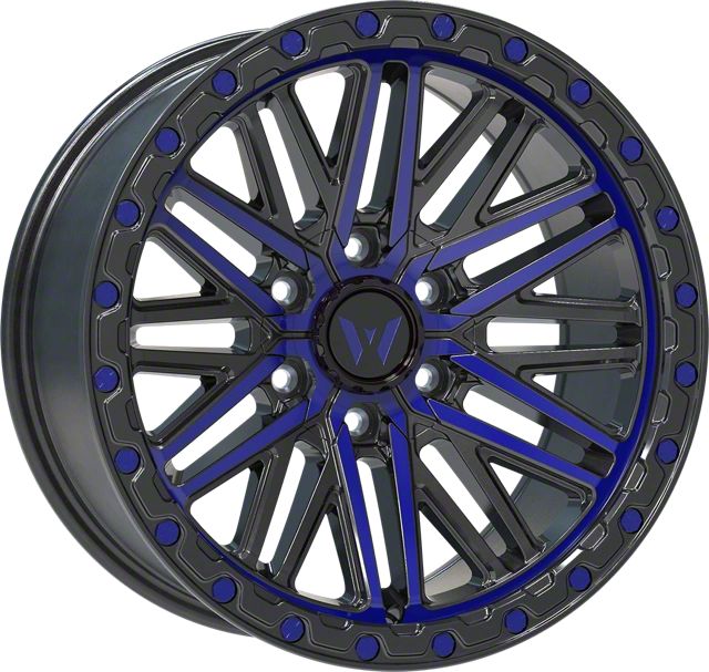 Western Wheels Toyota 4-Runner AL04 Blue Machined Face with Black Lip 6 ...