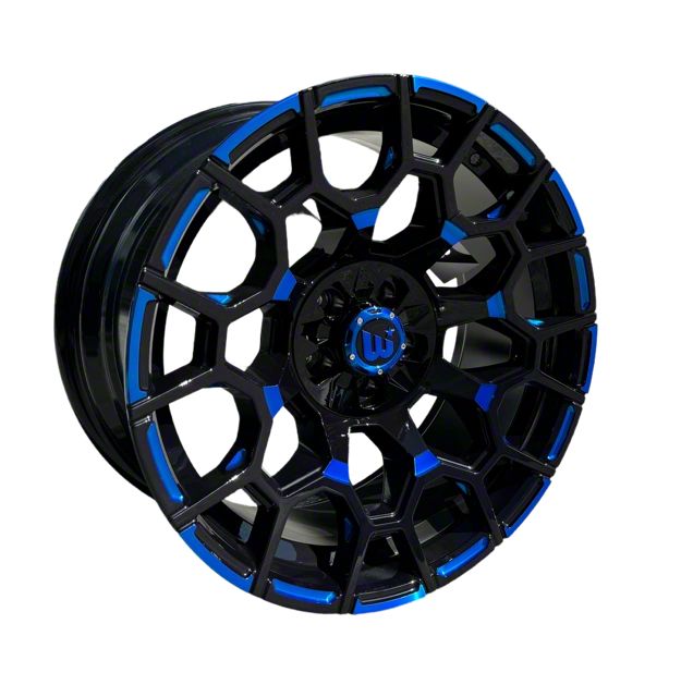 Western Wheels Toyota 4-Runner SPUR Gloss Black with Blue Milling 6-Lug ...