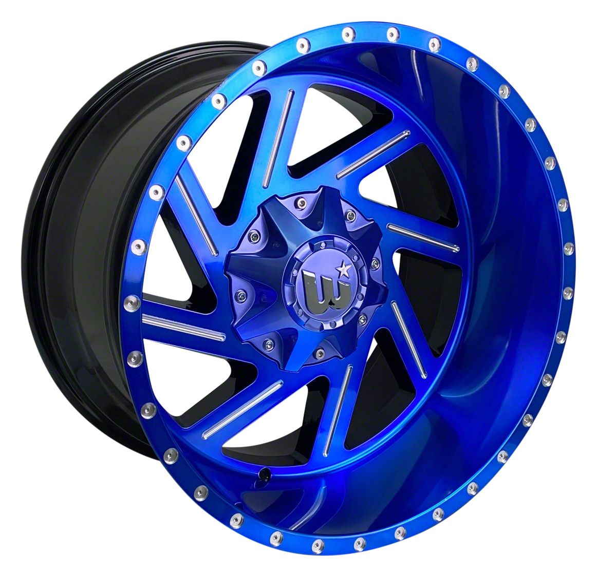 Western Wheels Jeep Wrangler CACTUS Candy Blue with Silver Milling ...