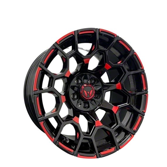 Western Wheels Jeep Wrangler SPUR Gloss Black with Red Milling Wheel ...