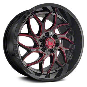 Western Wheels Jeep Wrangler DUKE Gloss Black with Red Milling Wheel ...