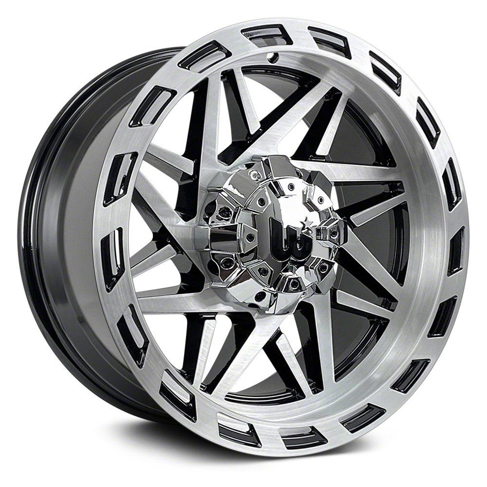 Western Wheels Tacoma BOULDER Brush Face with Gloss Black Lip 6-Lug ...